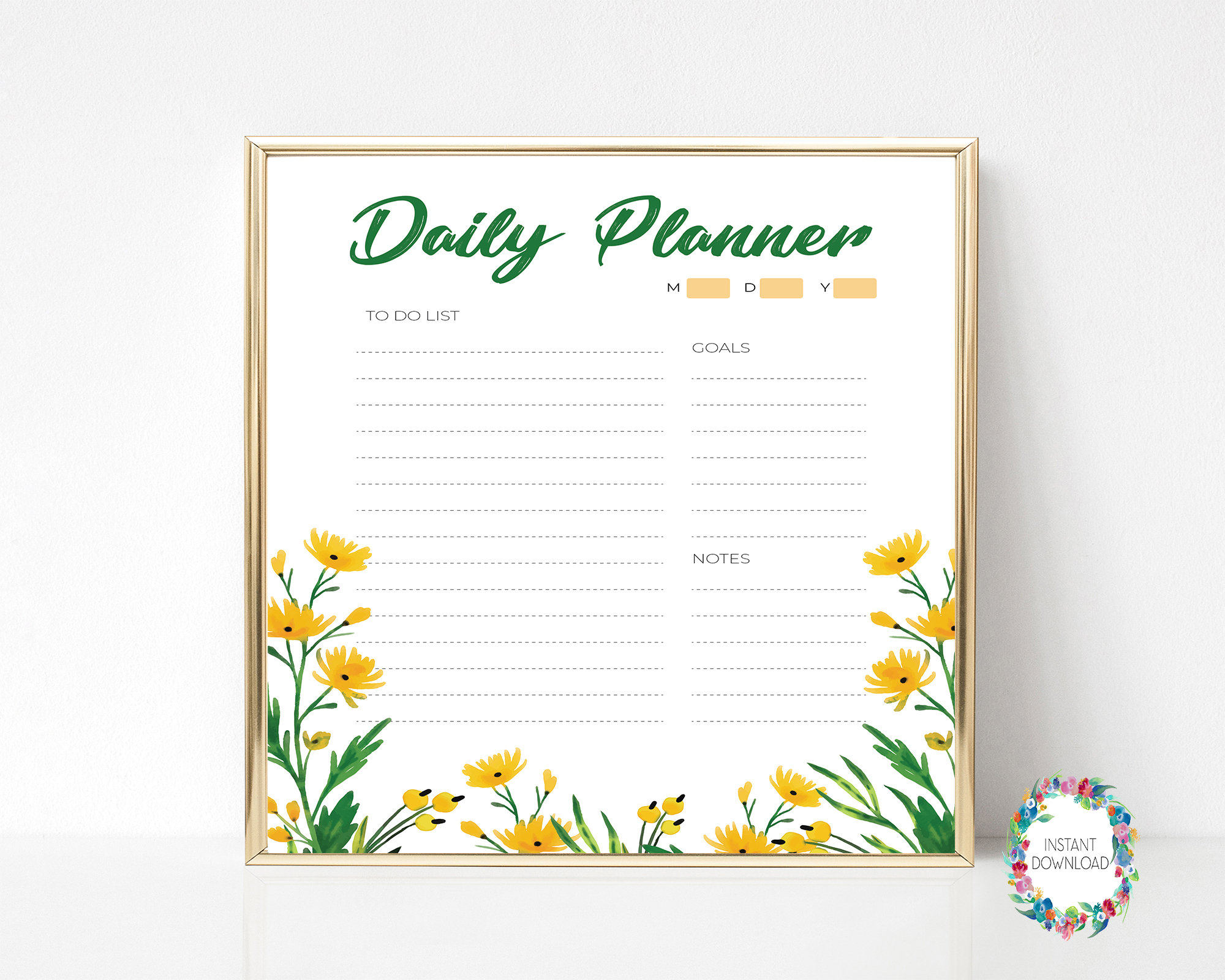 Daily Planner Printable Undated Daily Desk Planner Pad Notepad Planner ...