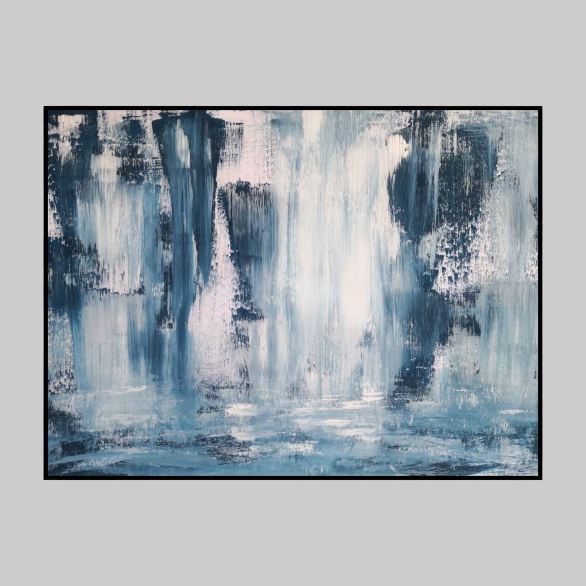 Waterfall Original Abstract Painting Waterfall Acrylic | Etsy