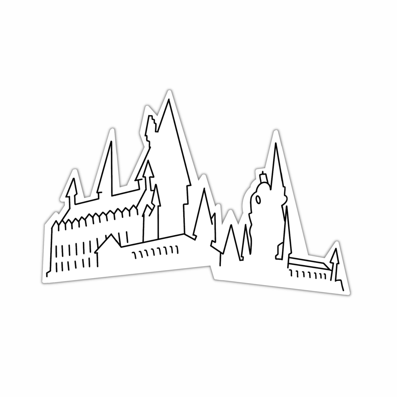 Hogwarts Castle Outline Sticker - Etsy Ireland