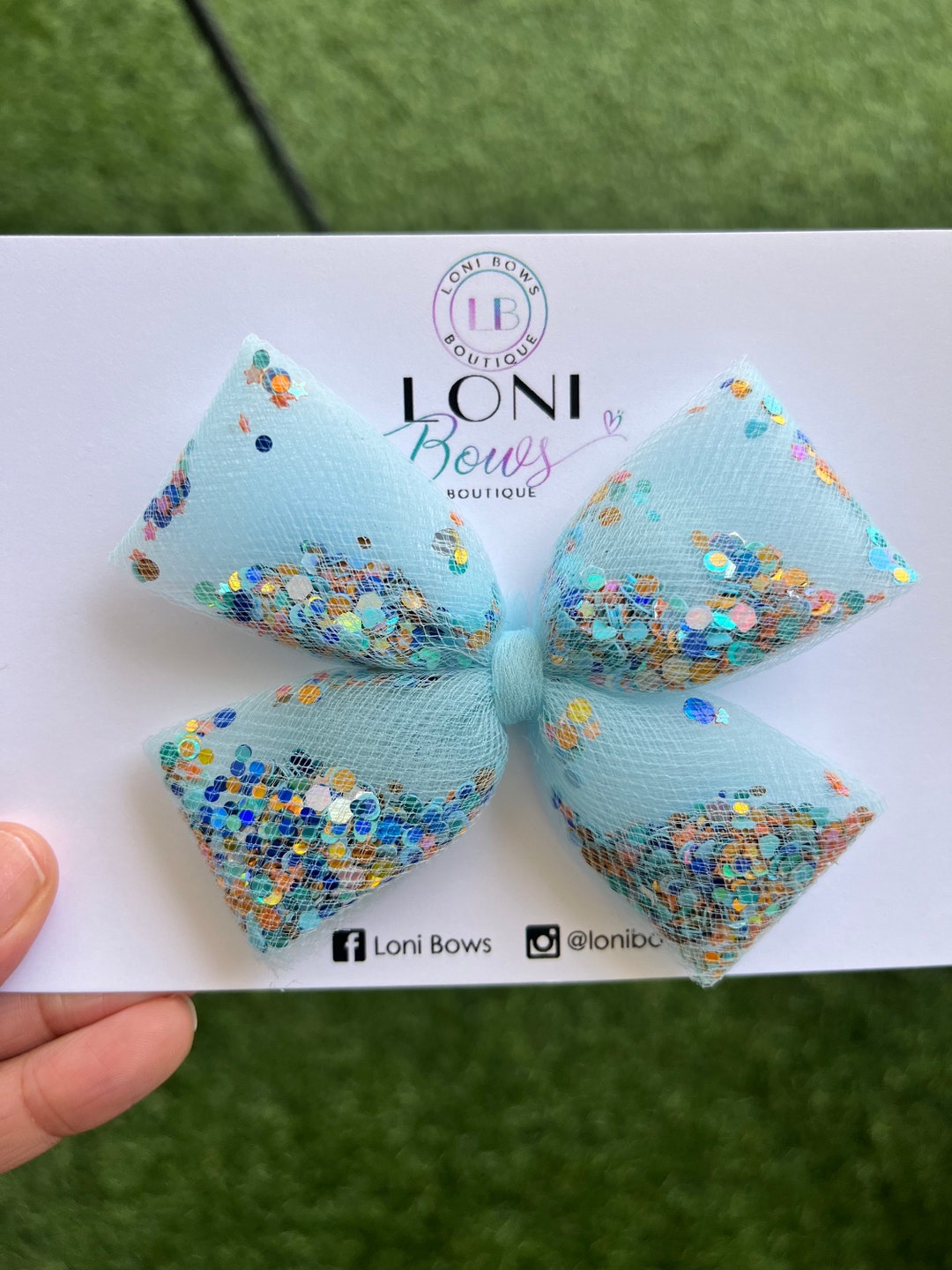 Girls Shaker Bow: Bluey Glitter Hair Bow - Etsy
