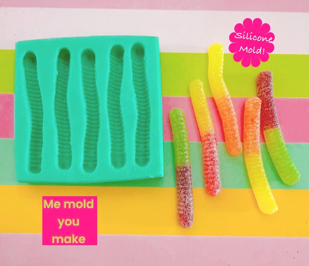 Silicone Mold of Suger Worms Lollies - Etsy