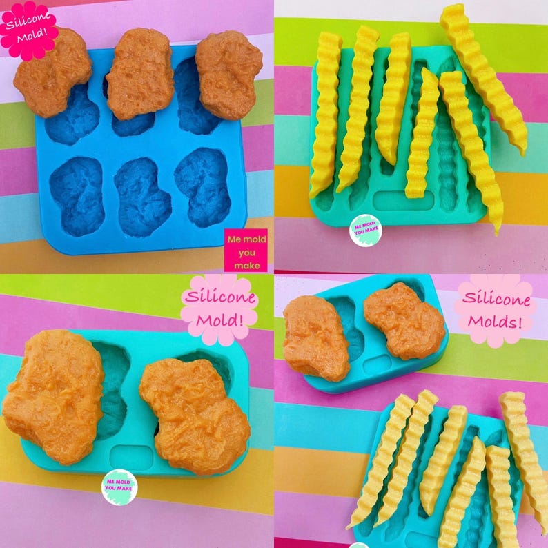Silicone Mold of Chicken Nuggets and Chips - Etsy