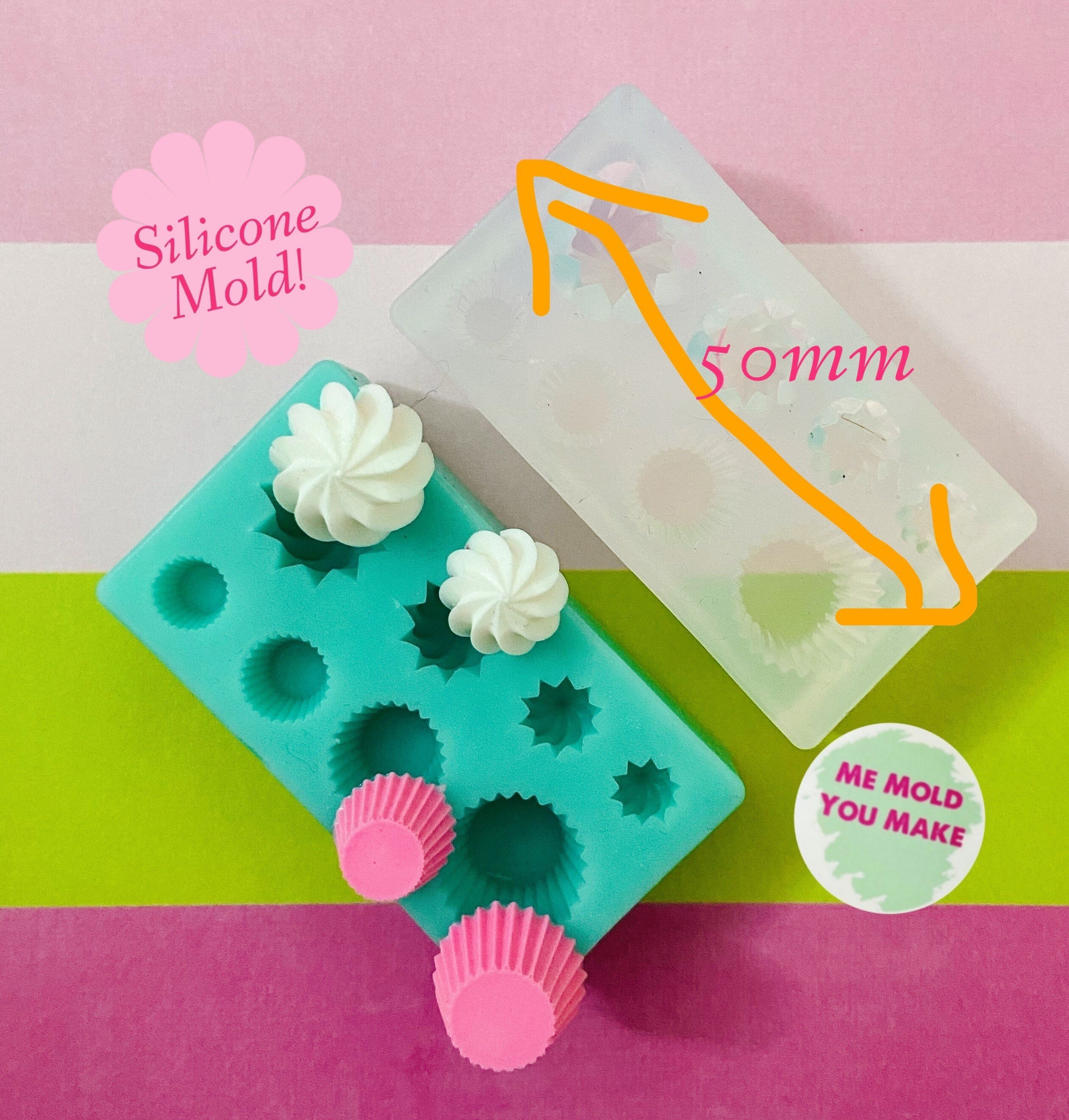 Silicone Mold of Miniature Cupcakes / Cases and Cream Toppings - Etsy