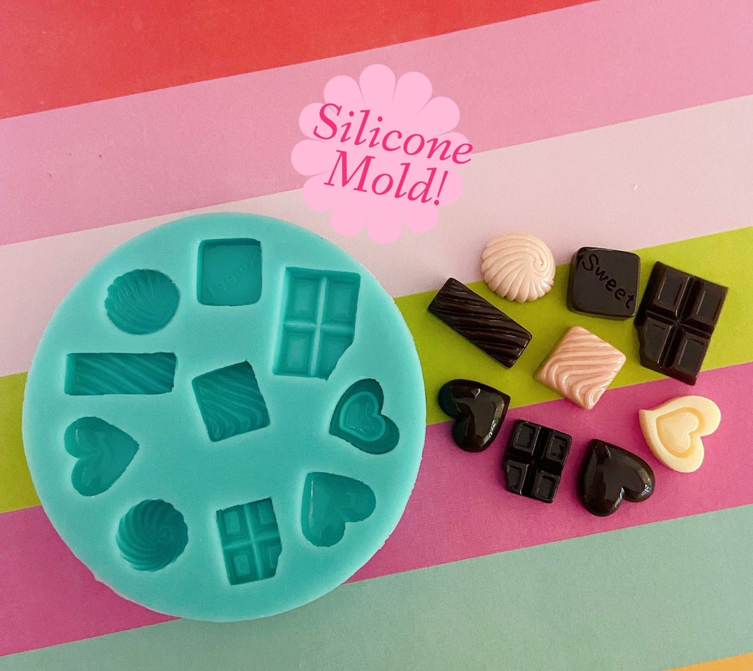 Silicone Mold of 9 Chocolate Shape Candy/ Modeling Mold Tool for Charms ...