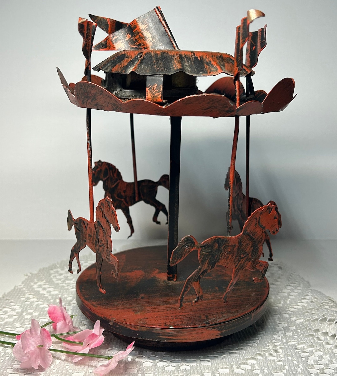 Vintage George Imports Musical Metal Carousel - Etsy