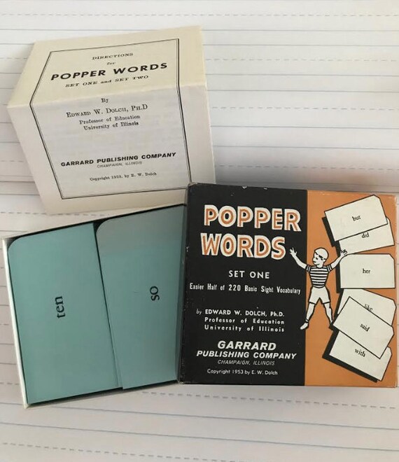 Vintage Dolch Children's Popper Words Set One 1953 | Etsy