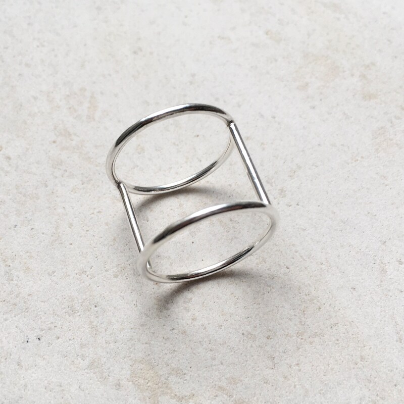 Geometric Silver Ring - Etsy