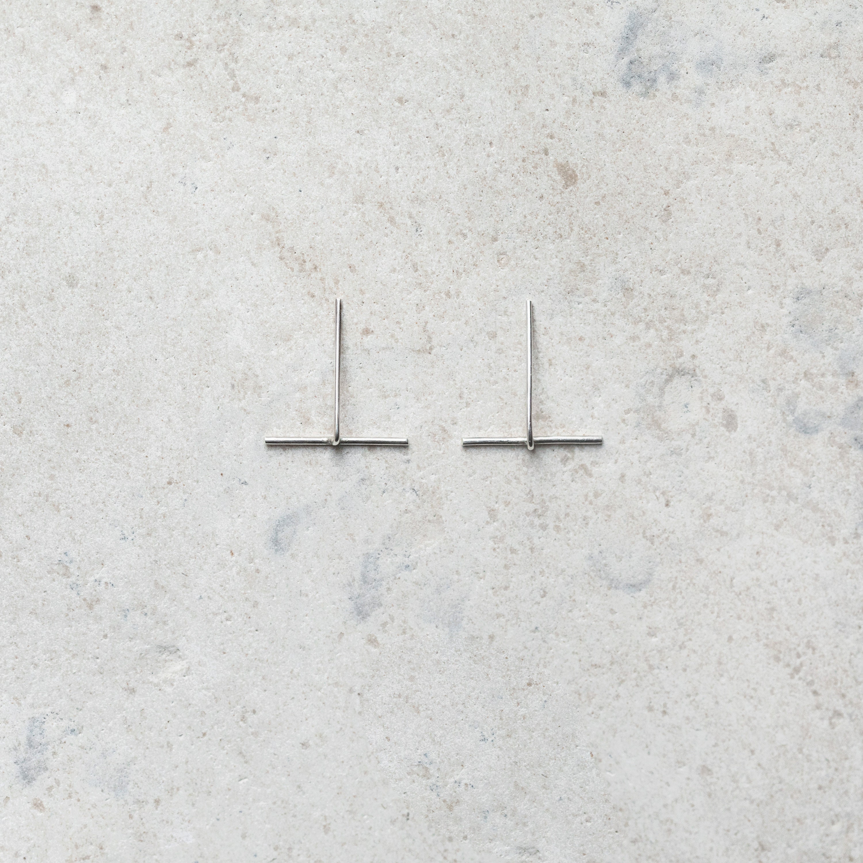 Delicate Slim Sterling Silver Line Studs | Etsy