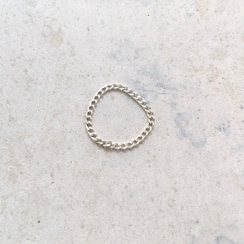 Silver Chain Ring - Etsy