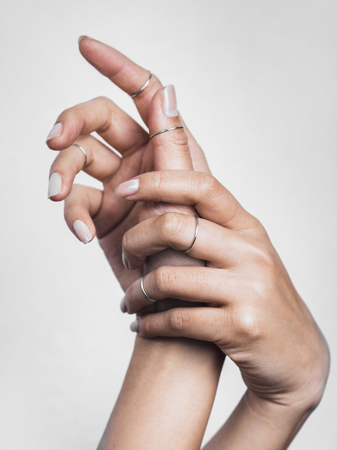 Set of 3 Minimalist Knuckle Stacking Silver Rings or Pendant - Etsy