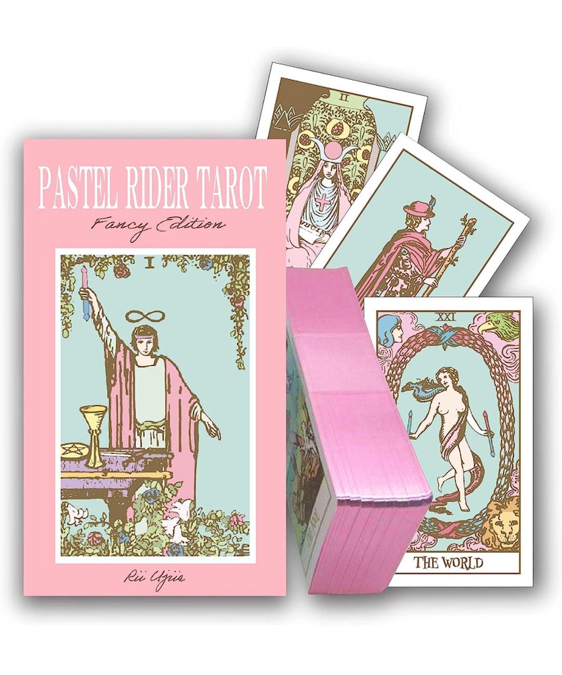 New Pastel Rider Waite Tarot Deck Japanese Deck by Rii Ujiie Pink - Etsy