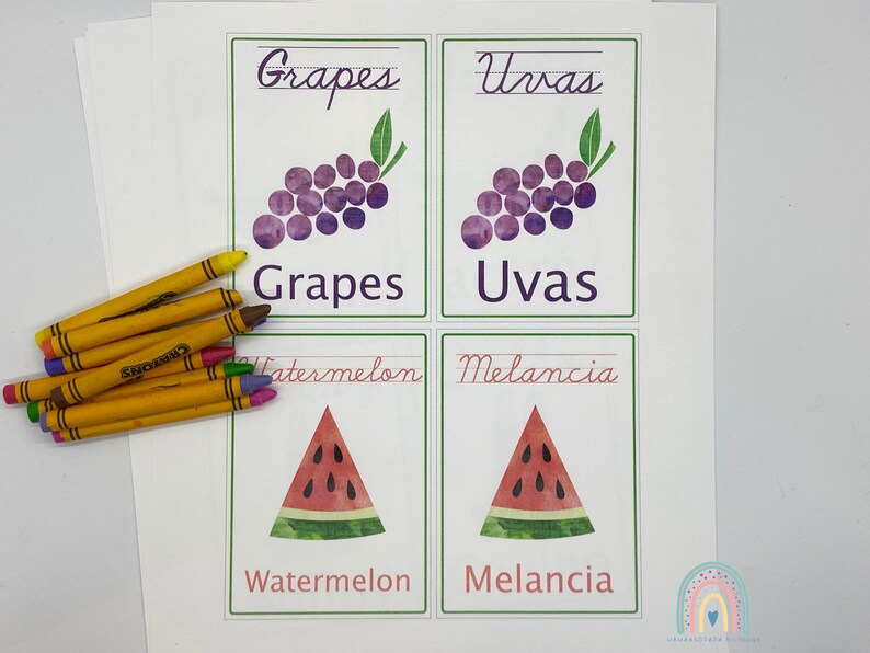 PRINTABLE PDF Bilingual FRUITS Memory Game - Portuguese / English ...