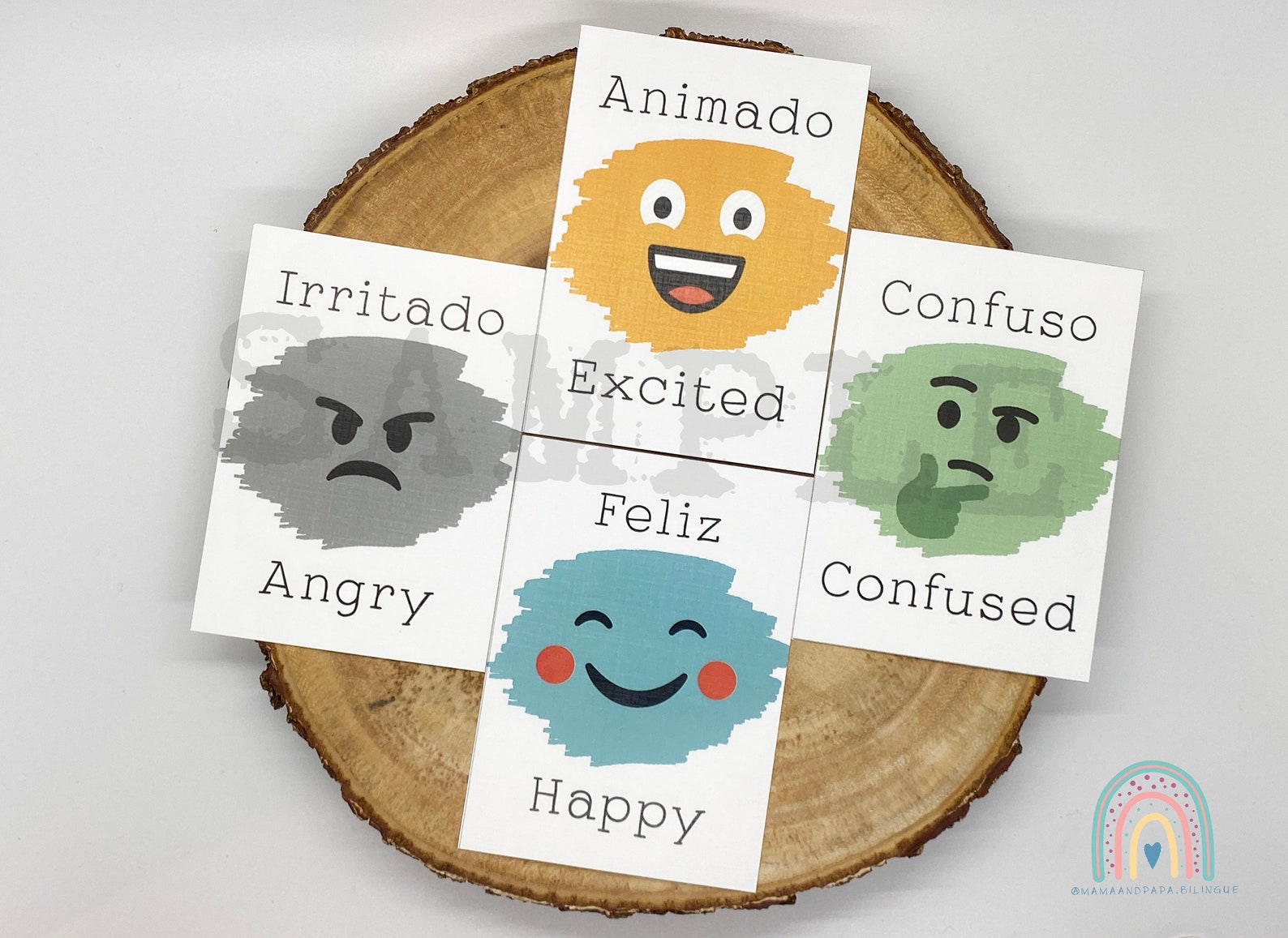 PRINTABLE PDF Bilingual Emotions Flashcards Portuguese and English ...