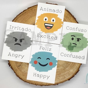 PRINTABLE PDF Bilingual Emotions Flashcards Portuguese and English ...