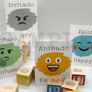 PRINTABLE PDF Bilingual Emotions Flashcards Portuguese and English ...
