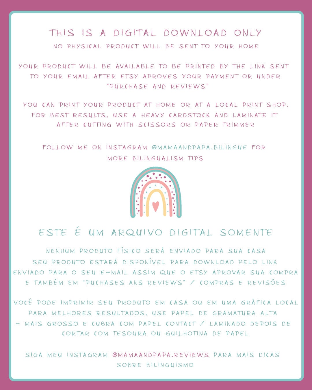 PRINTABLE PDF Bilingual Emotions / Feelings Poster Portuguese and ...