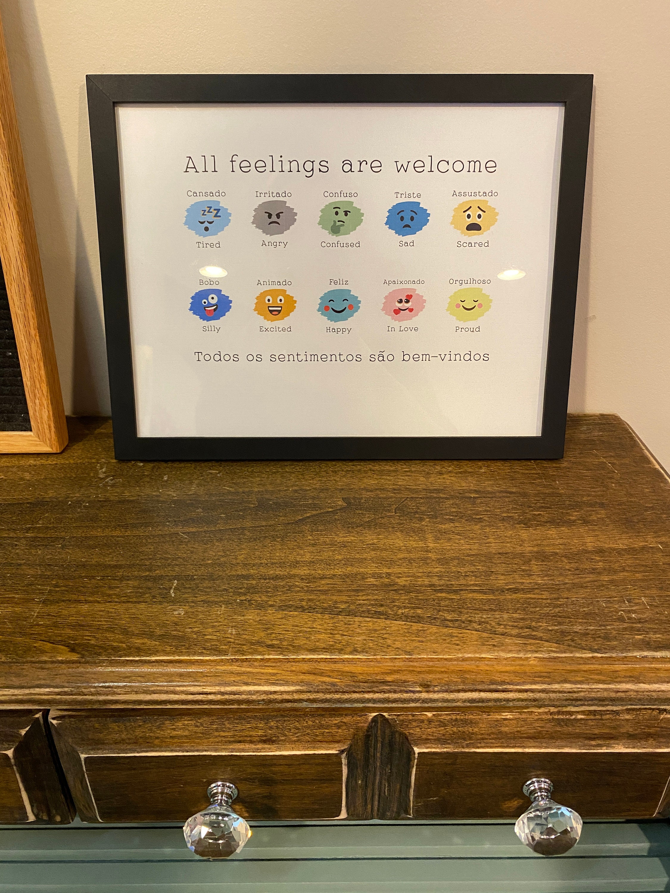 PRINTABLE PDF Bilingual Emotions / Feelings Poster Portuguese and ...