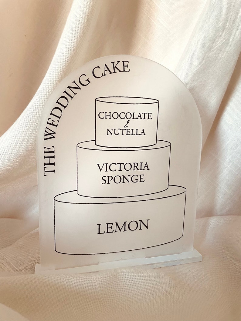 Wedding Cake Menu Sign | Perspex- Acrylic | Perspex Wedding | Free ...