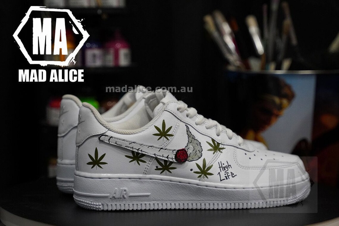 Hand Painted Custom Shoes Marijuana Pothead 3d Design on Nike | Etsy