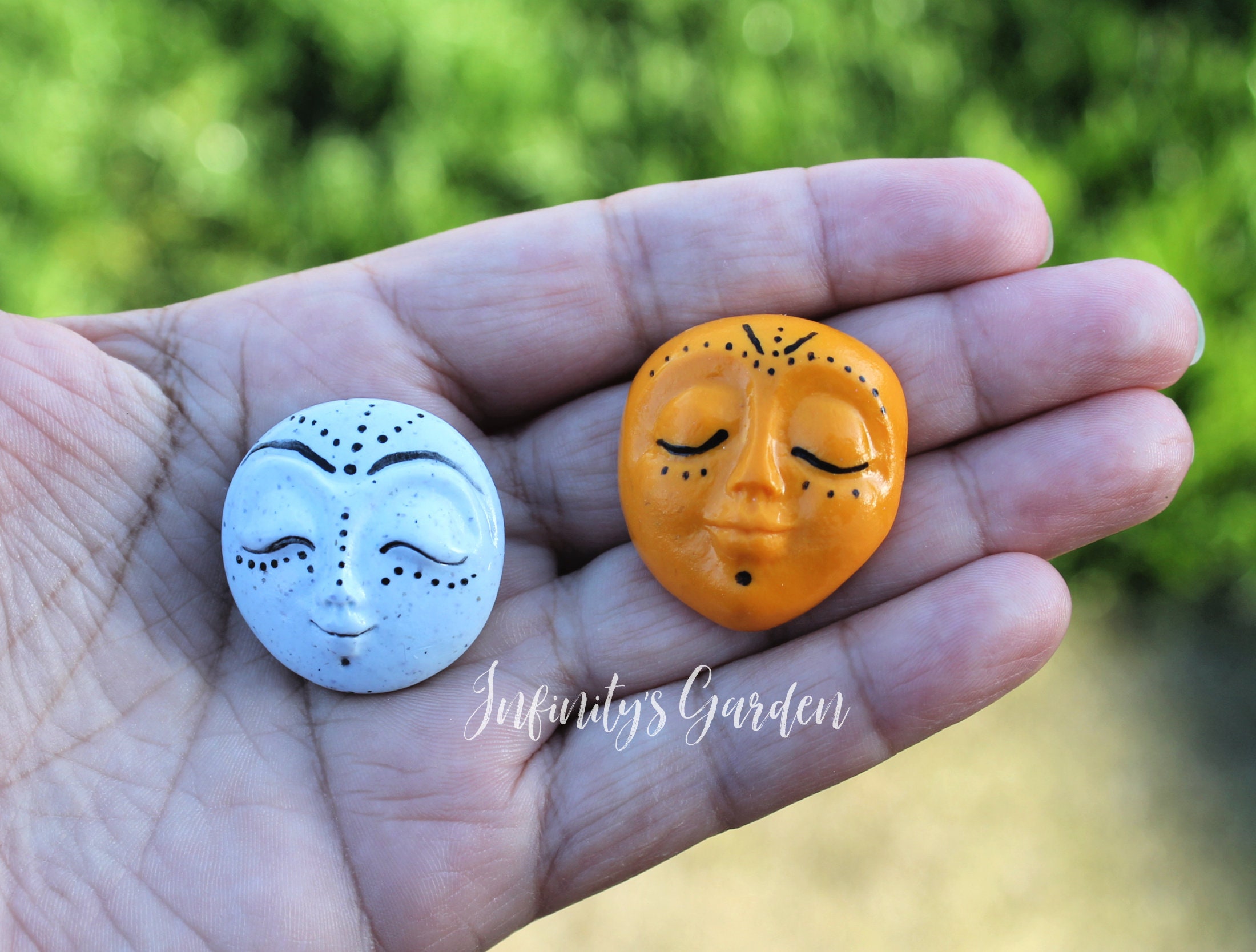 Fun Painted Face Magnets Happy Face Magnets Set of 2 | Etsy