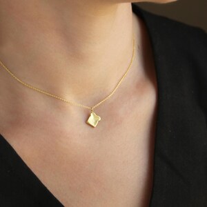 French Toast Bread Charm Necklace, Minimalist Sterling Silver Food ...
