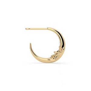 Moon Hoops, Celestial Hoop Earrings - Etsy