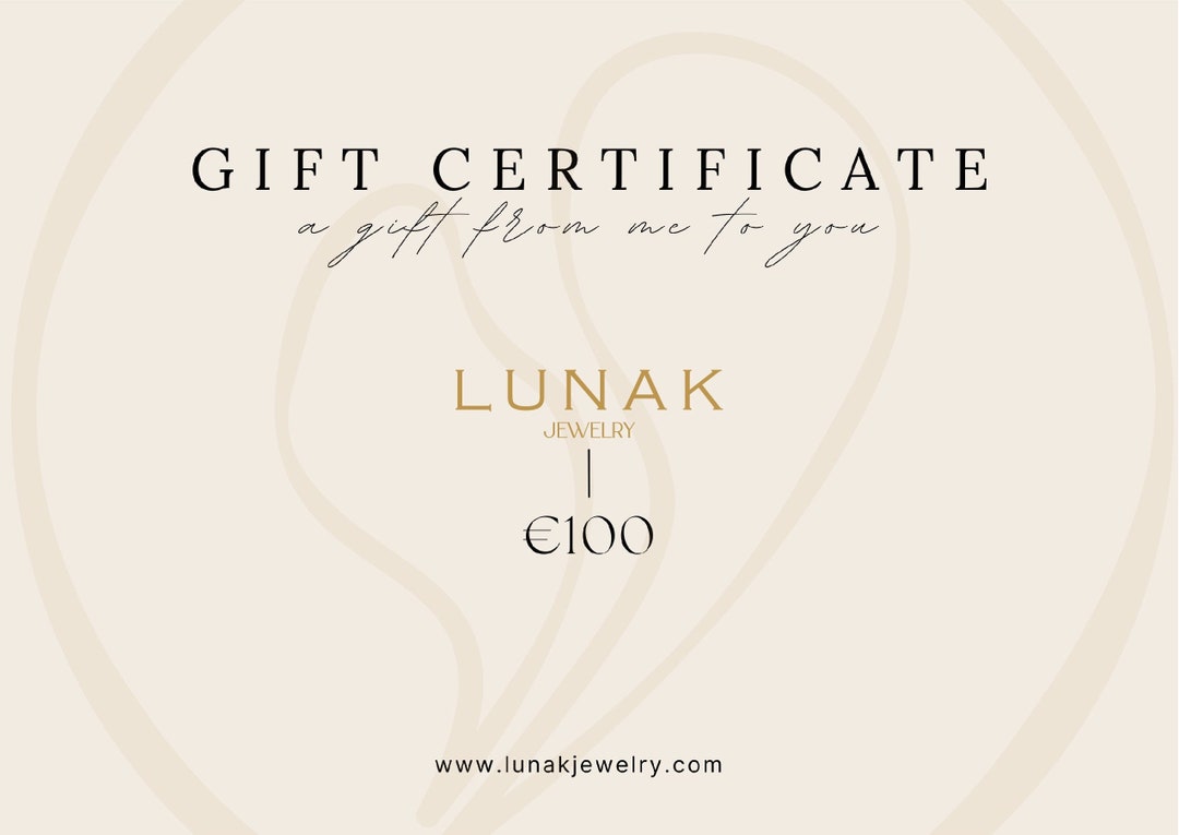 100 Euros Gift Certificate Printable Gift Card Last Minute - Etsy