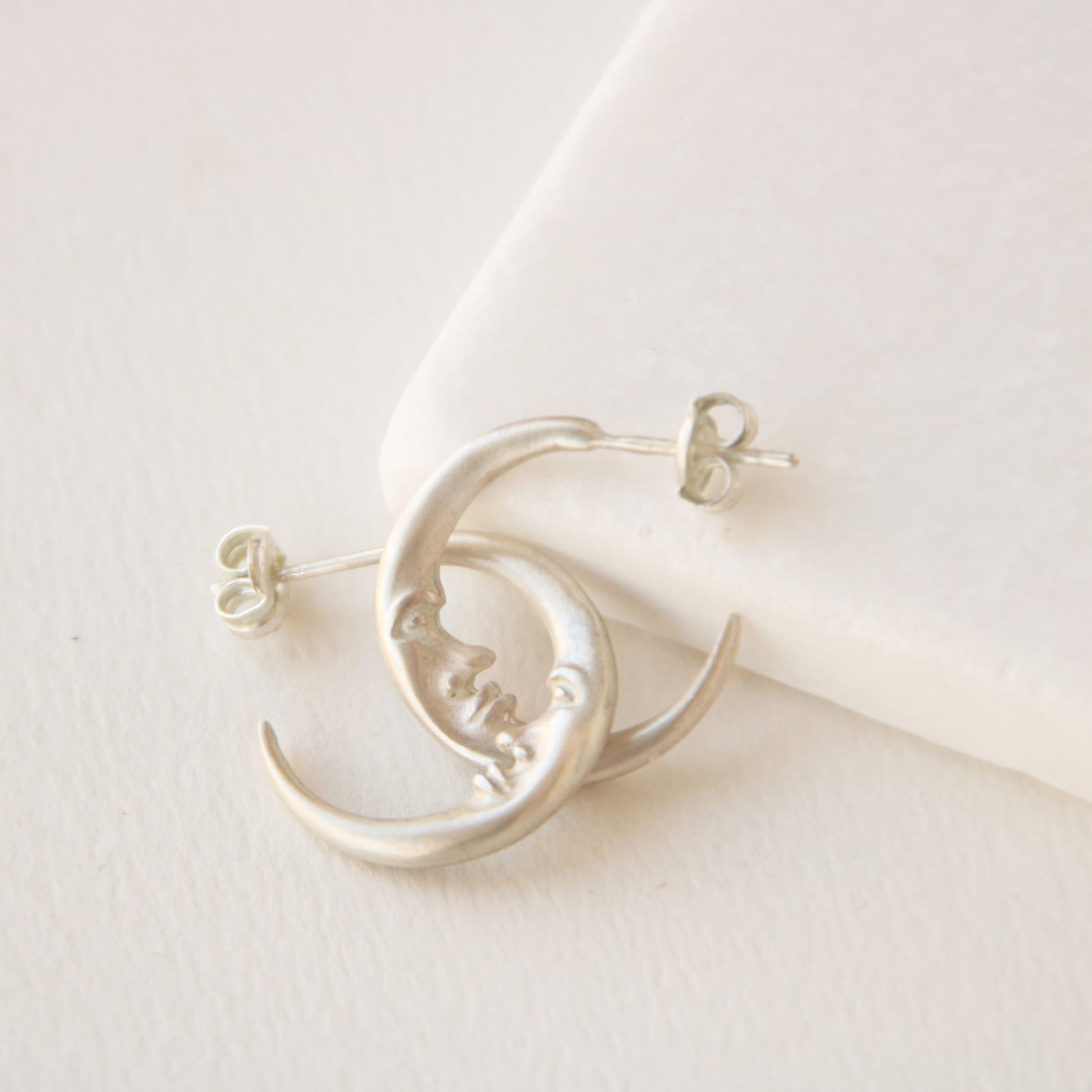 Moon Hoop Earrings – Celestial Hoops – Dainty Moon Earrings ...