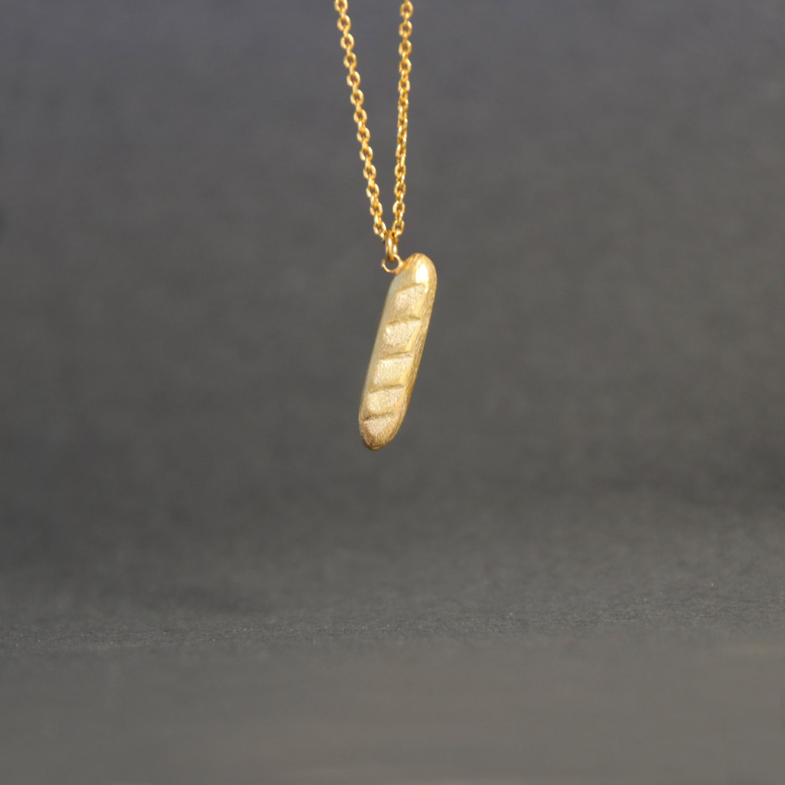 French Baguette Charm Necklace – Bread Necklace – Food Jewelry ...