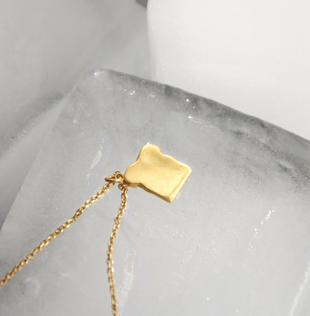 French Toast Bread Charm Necklace, Minimalist Sterling Silver Food ...