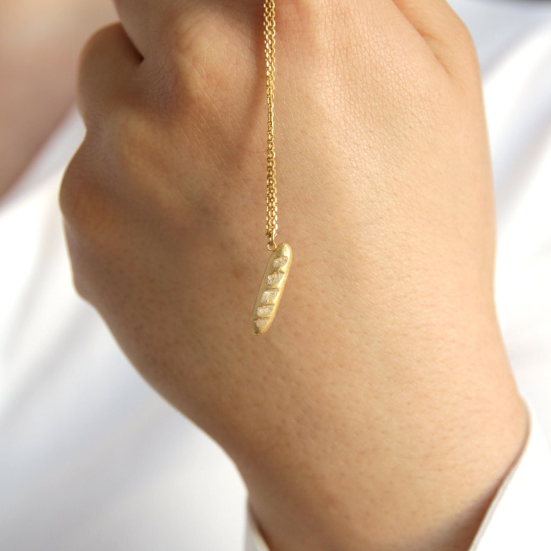 French Baguette Charm Necklace – Bread Necklace – Food Jewelry ...