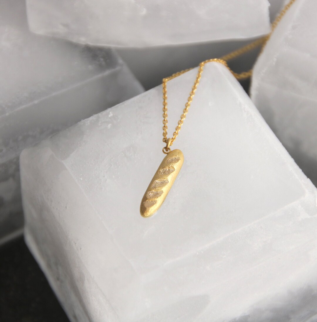 French Baguette Charm Necklace – Bread Necklace – Food Jewelry ...