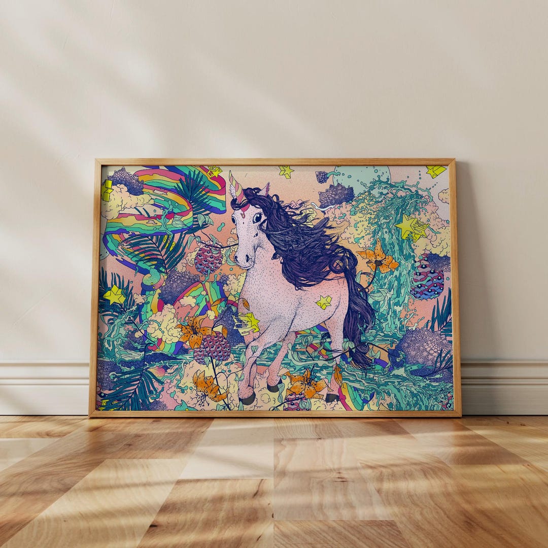 Magical Unicorn Poster – Colorful Art Print Full of Fantasy and ...