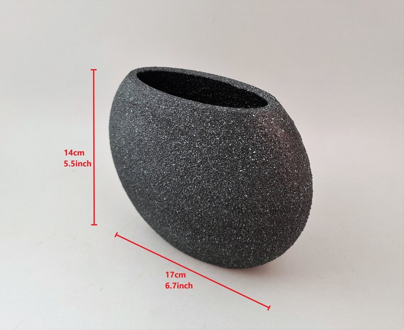 Minimalist White vase Black vase Granite stone look Flower | Etsy