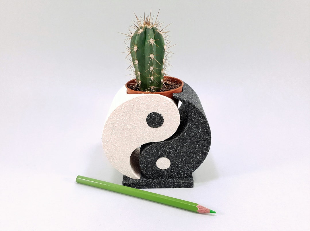 Yin Yang Succulent Pot: 3D Printed Granite Stone Look Table Decor - Etsy