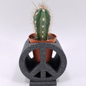 Peace Sign Succulent Pot: Granite Stone Look Table Decor - Etsy