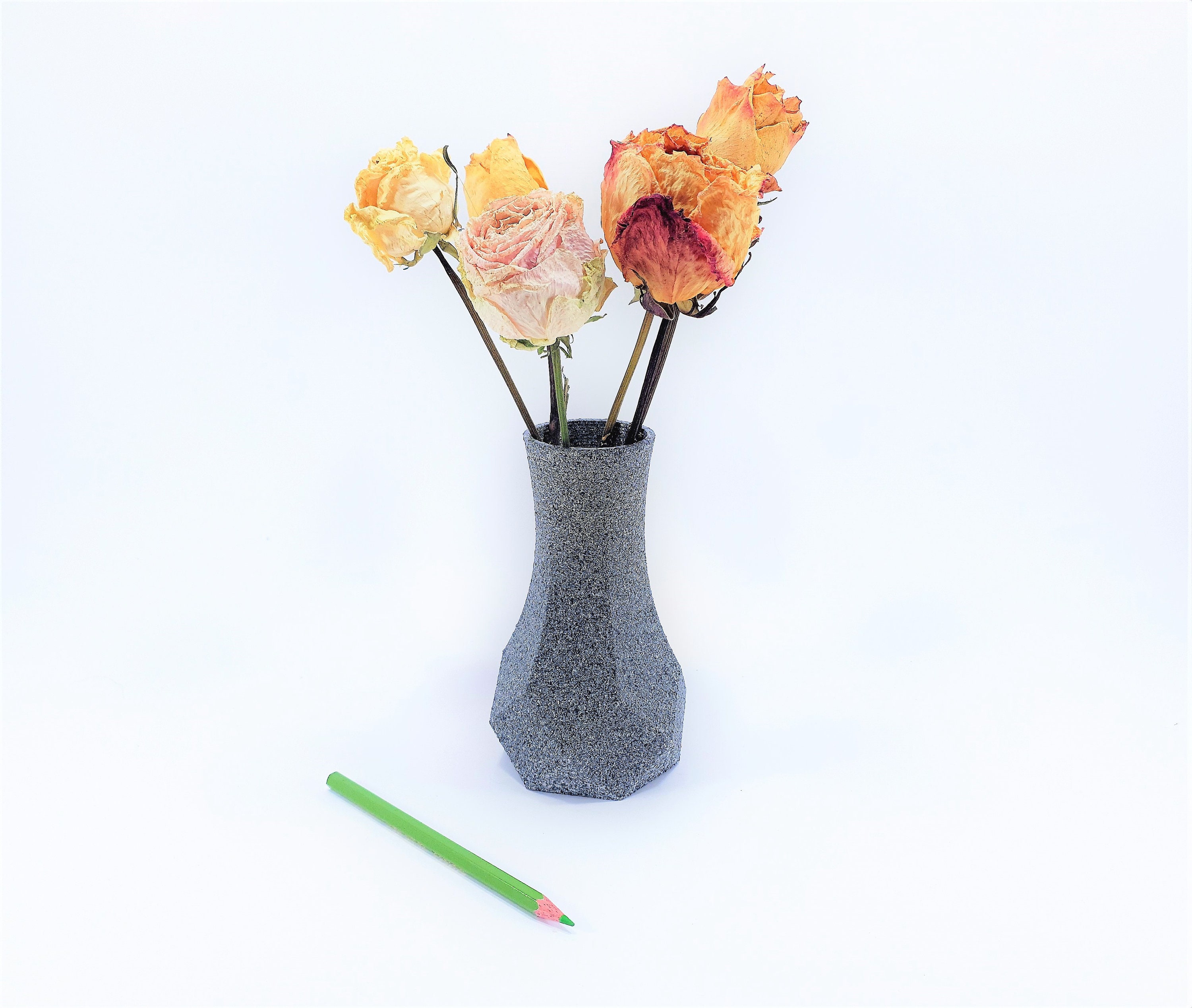 Granite Stone Look Vase 18 Cm 7 In Rock Vase Granite Effect | Etsy