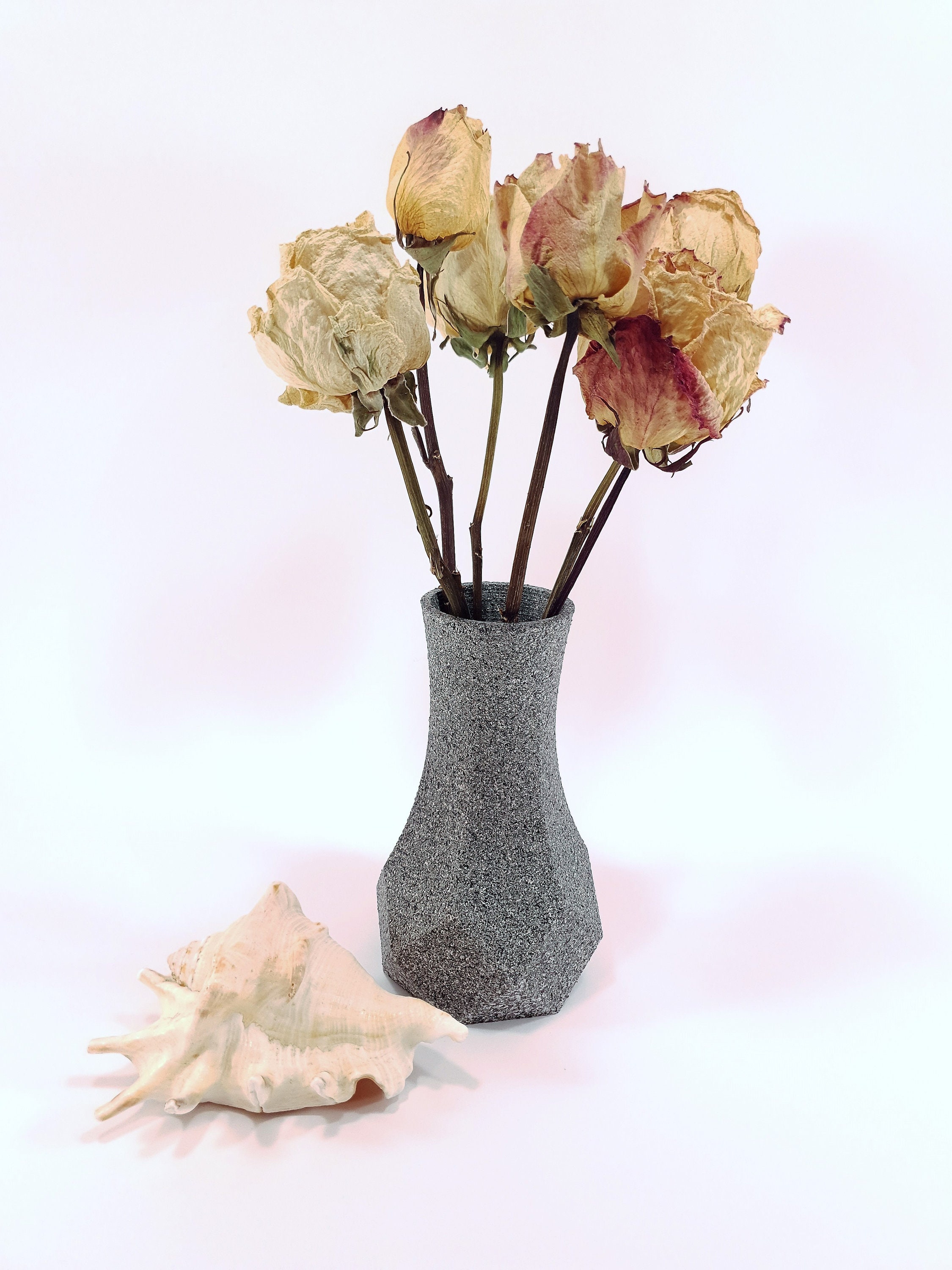 Granite Stone Look Vase 18 Cm 7 In Rock Vase Granite Effect | Etsy