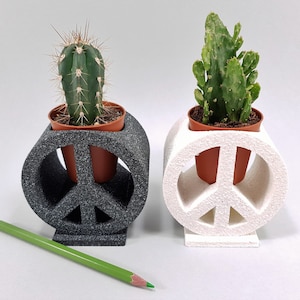 Peace Sign Succulent Pot: Granite Stone Look Table Decor - Etsy