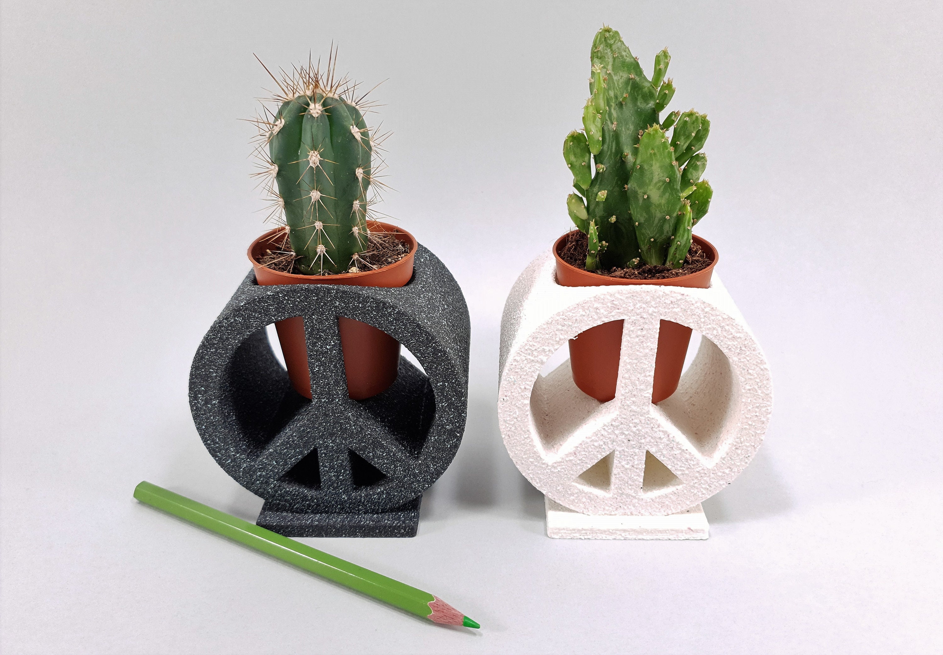 Peace sign Succulent pot Granite stone look Peace symbol logo | Etsy