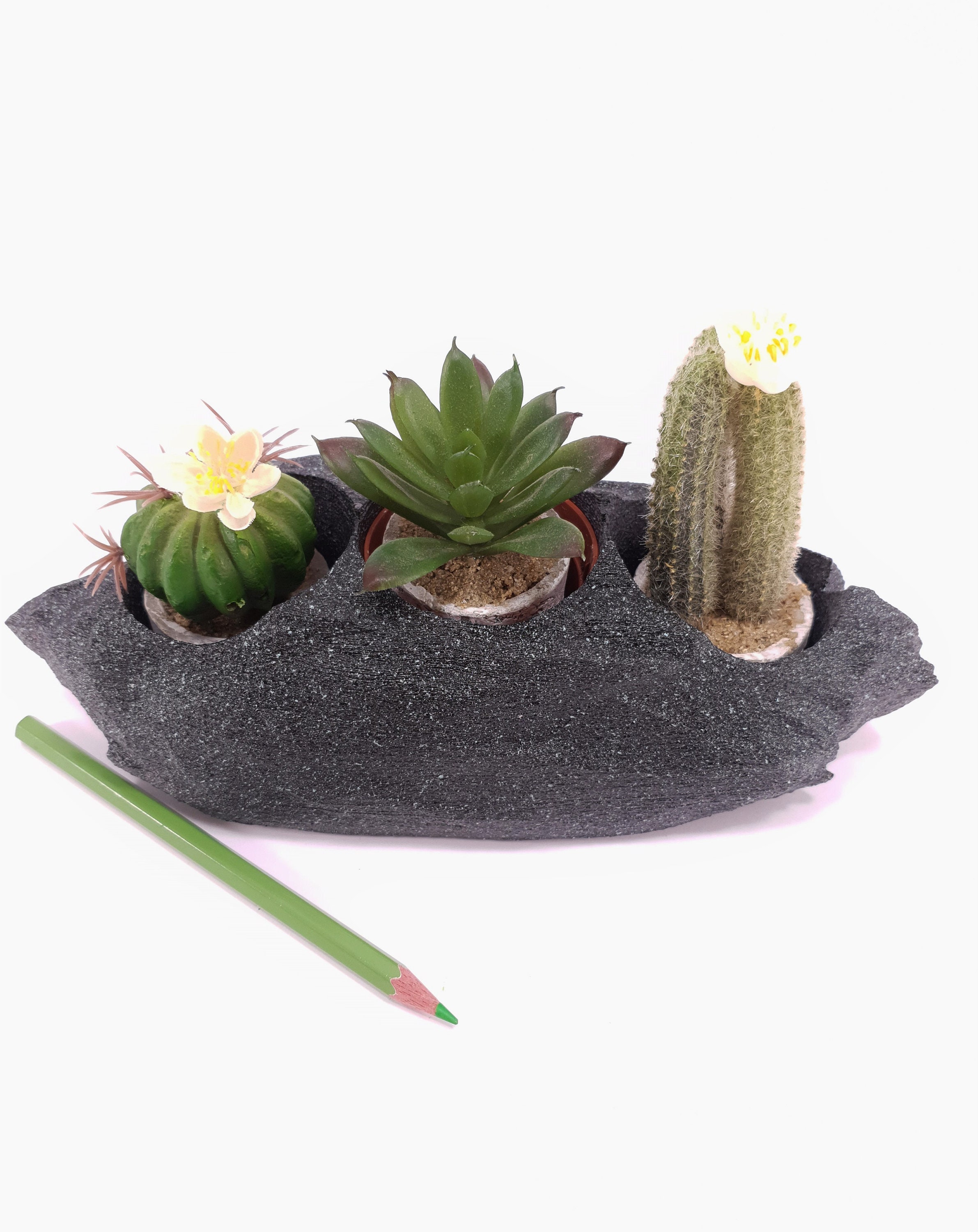 Succulent Planter Granite Stone Look 3 Succulent Pot Rock - Etsy