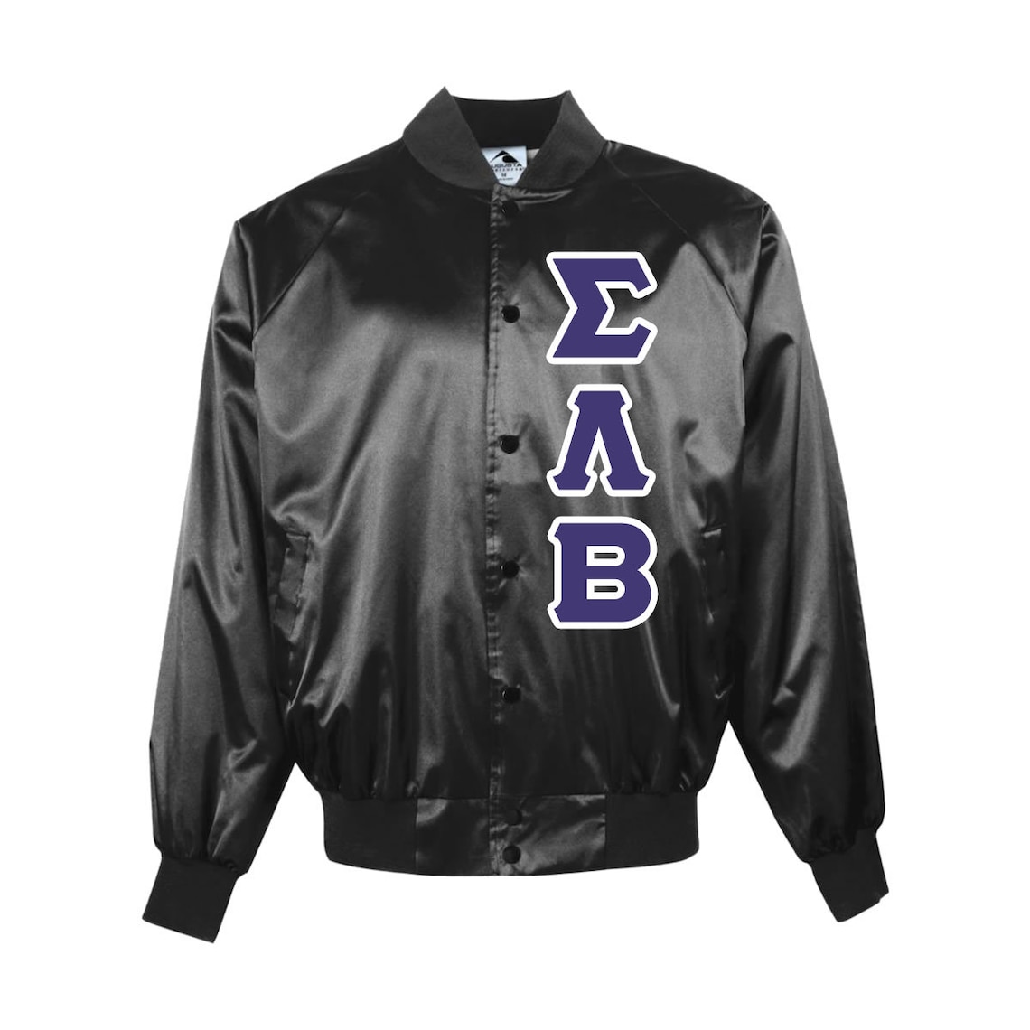 Sigma Lambda Beta Black Embroidered Satin Jacket Etsy 8449