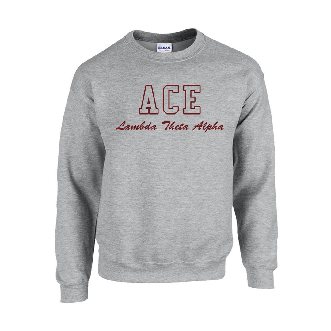 Lambda Theta Alpha Embroidered Gray Crewneck Sweatshirt With Variation - Etsy