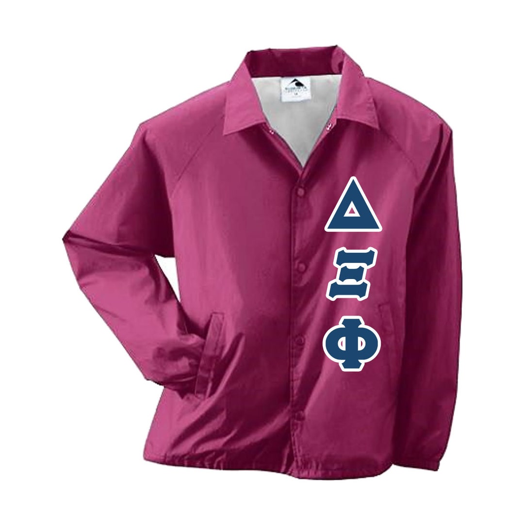 Delta Xi Phi Embroidered Coach Line Jacket - Etsy