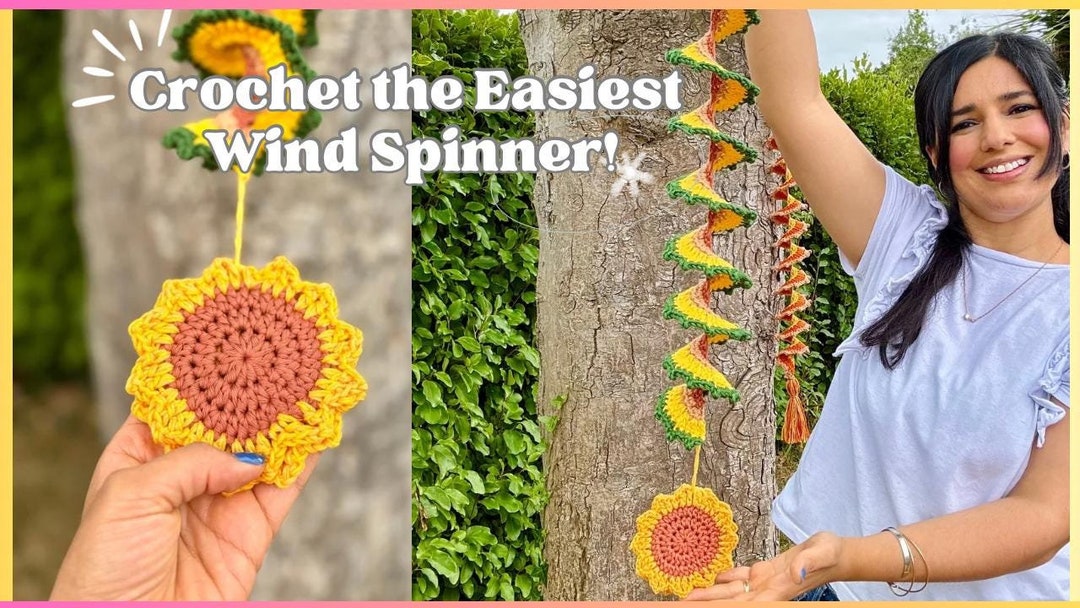 Crochet Sunflower Wind Spinner Pattern: Fall Decor (PDF Pattern) - Etsy