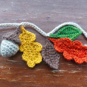 Crochet Pattern: Crochet Fall Garland, Crochet Maple Leaf, Crochet Oak ...