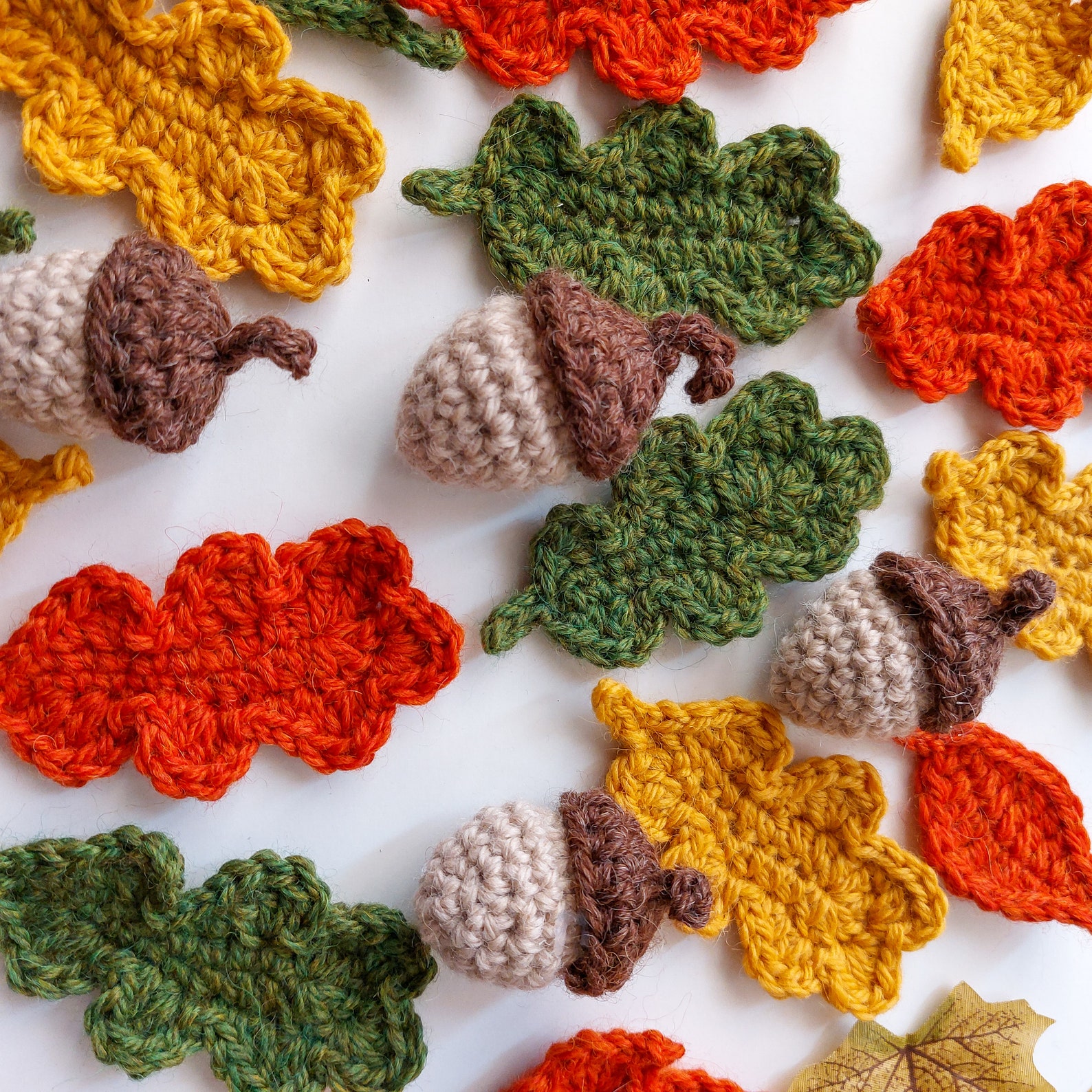 Crochet Pattern: Crochet Fall Garland, Crochet Maple Leaf, Crochet Oak ...