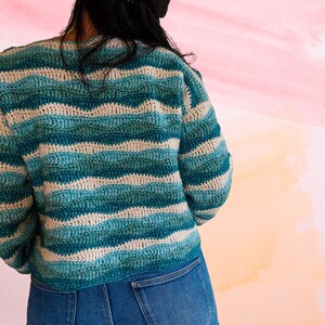 Crochet Sweater Pattern, Crochet Waves Sweater, Crochet for Fall, Cozy ...