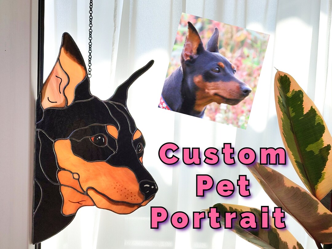 Custom Pet Portrait Stained Glass. Personalized Dog - Etsy