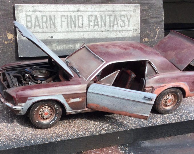 Barn Find 1968 Mustang California Special Model Car, Custom Made, Rusty ...